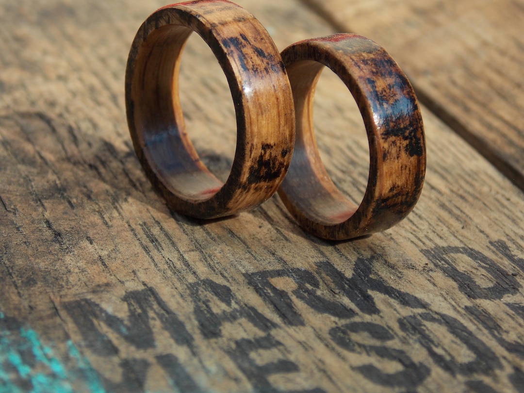 Makers Mark Bourbon Barrel Wood Ring: Charred Rustic Band - Etsy