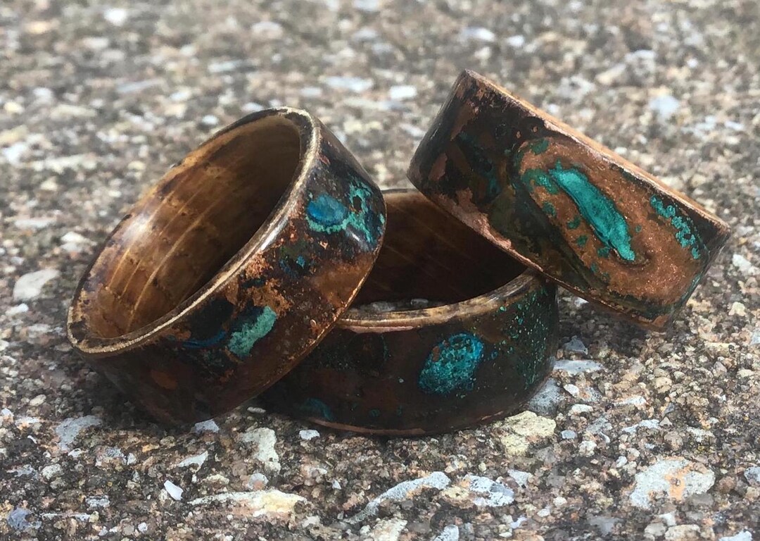Whiskey Barrel Staves Tennessee Wood Ring Patina Aged Rustic Copper ...