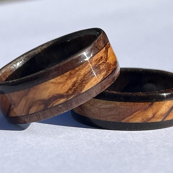 Wood Inlay Ring - Etsy