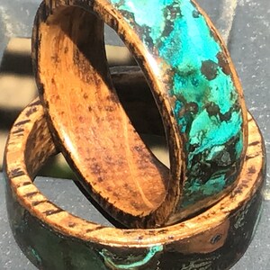 Maker’s Mark Whiskey Barrel Head Wood Ring Patina Aged Rustic Copper ...