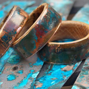 Whiskey Barrel Staves Tennessee Wood Ring Patina Aged Rustic Copper ...