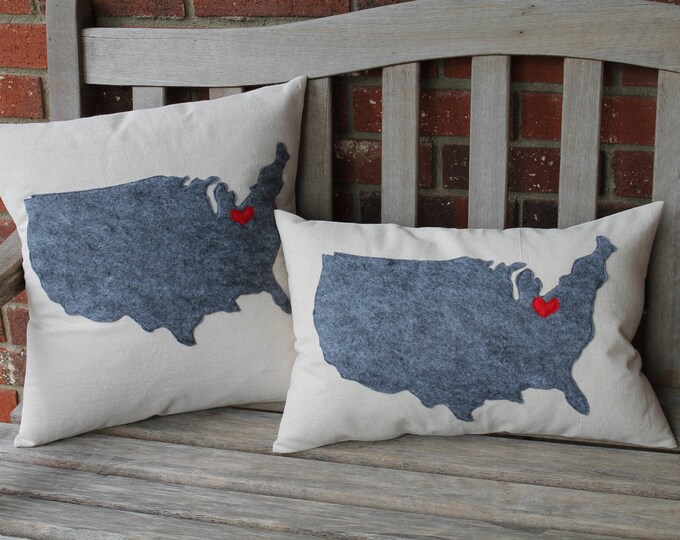 Custom Made United States Home State Love Pillow Cover, Available in ...