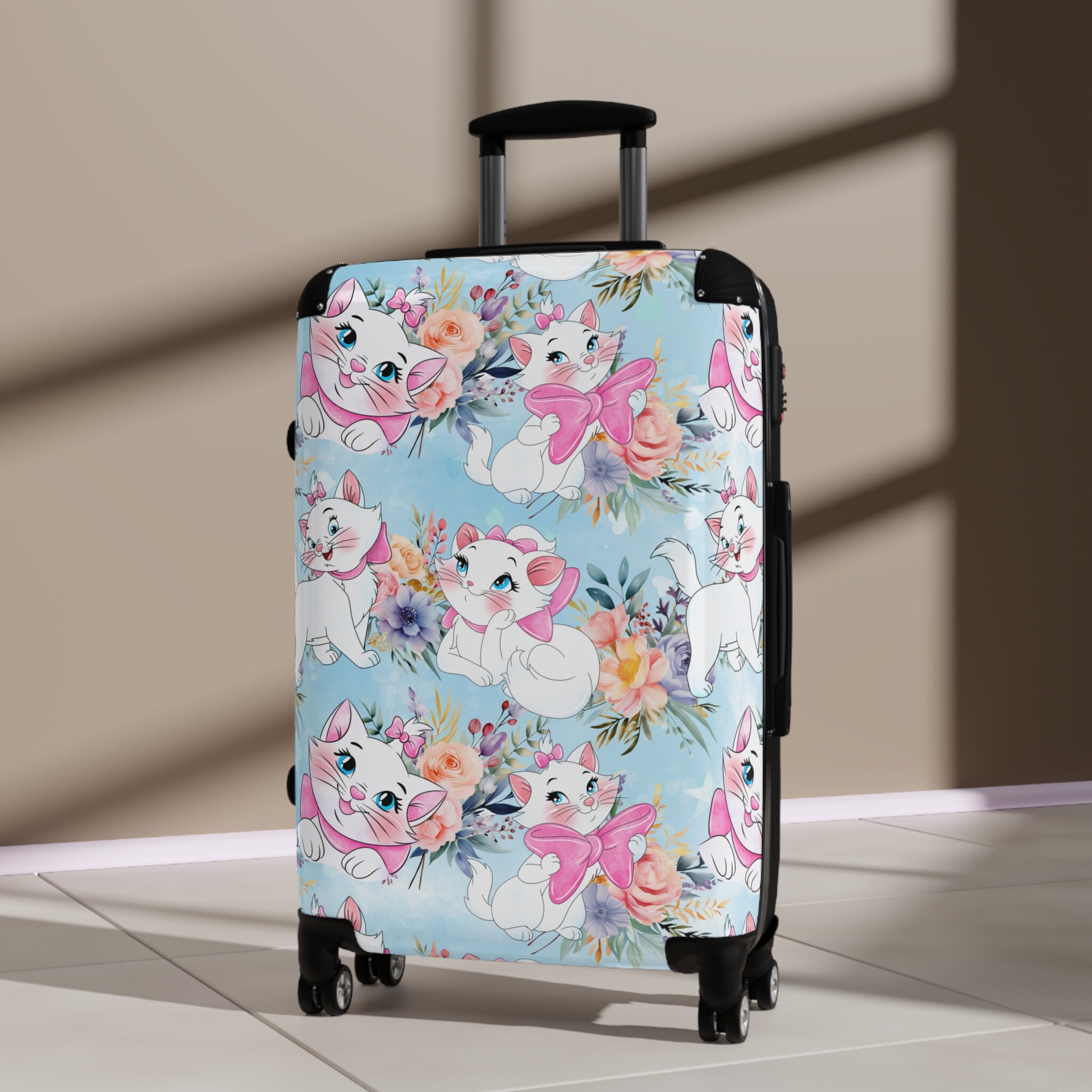 Seamless Marie Aristocats Floral Custom Design Rolling Suitcase - Etsy