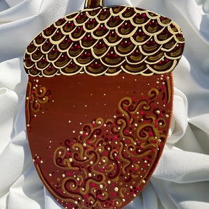 Hand-painted Fall Acorn Door Hanger Sign - Etsy