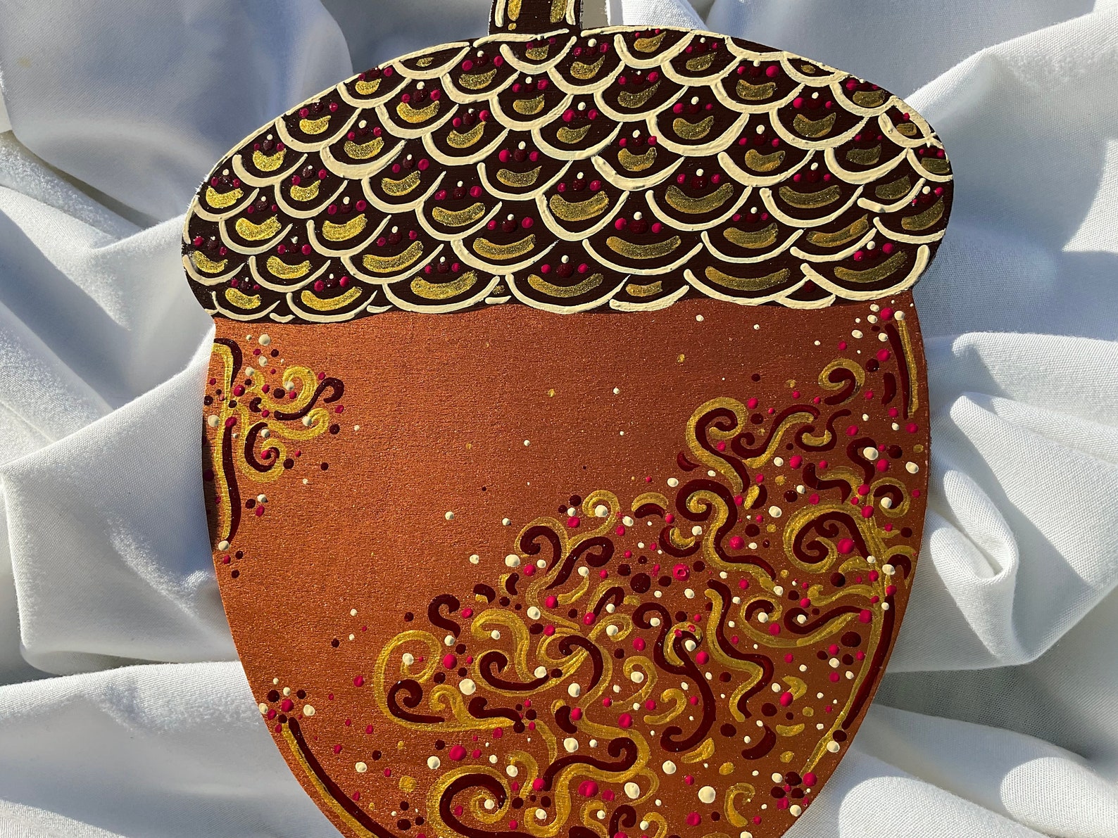 Hand-painted Fall Acorn Door Hanger Sign - Etsy