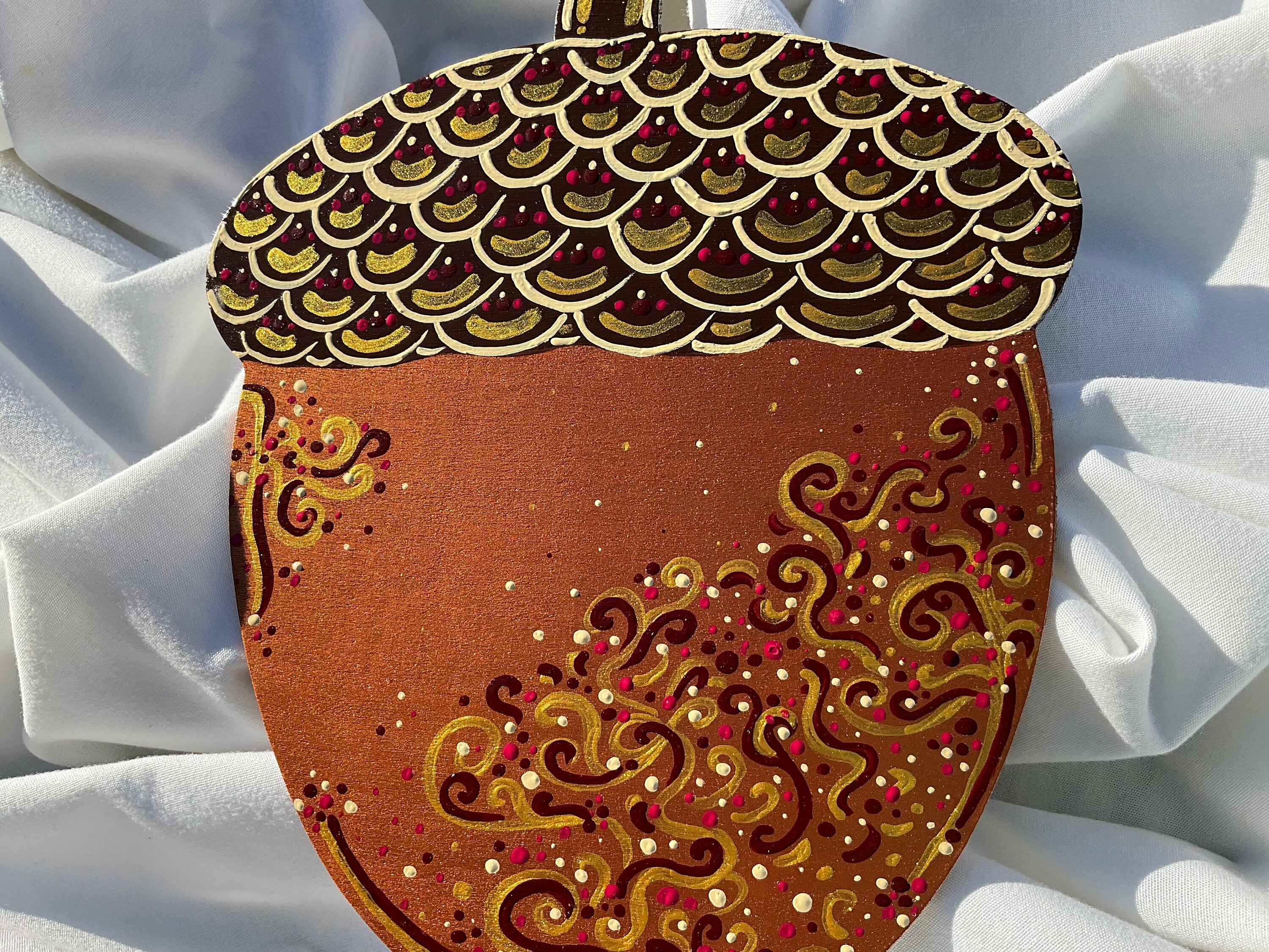 Hand-painted Fall Acorn Door Hanger Sign - Etsy