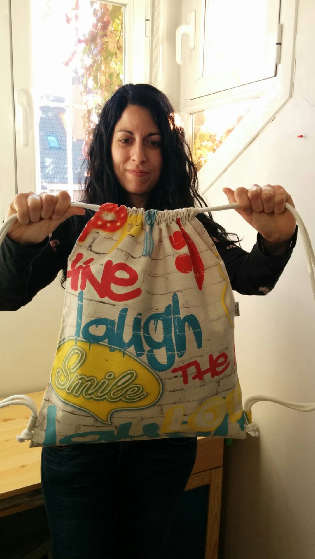 String Backpack,comic Backpack,graffiti Print Fabric,graffiti Fabric ...