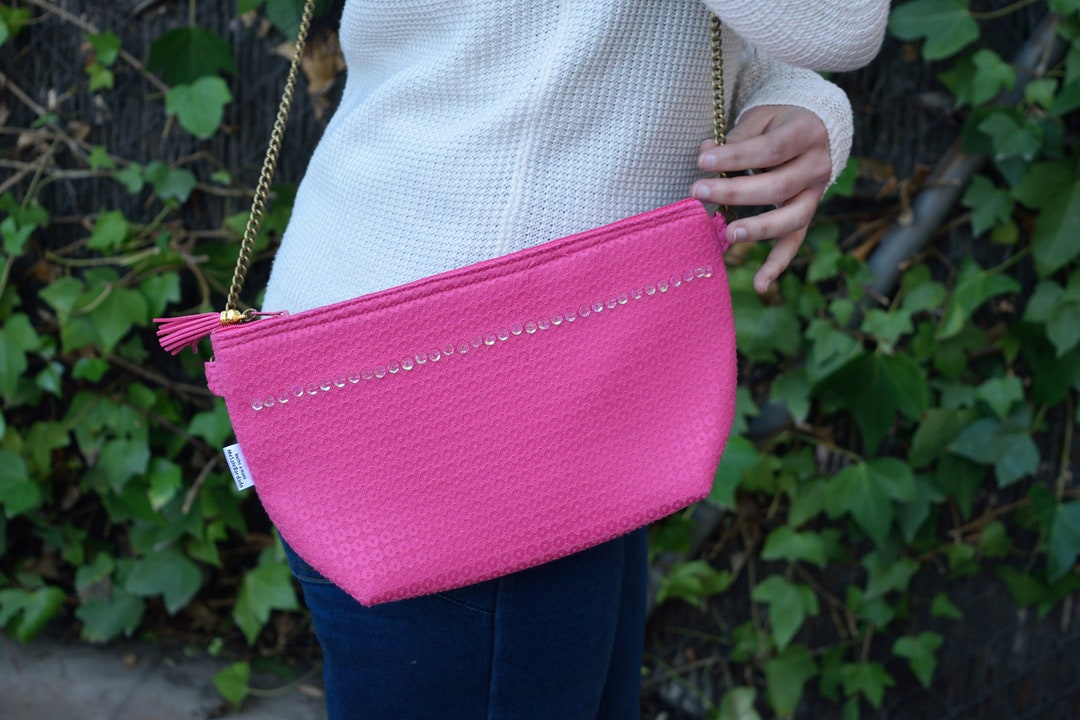Bolso Rosa,bolso Fucsia,bolso De Fiesta,bolso De Mano,bolso Cadena ...