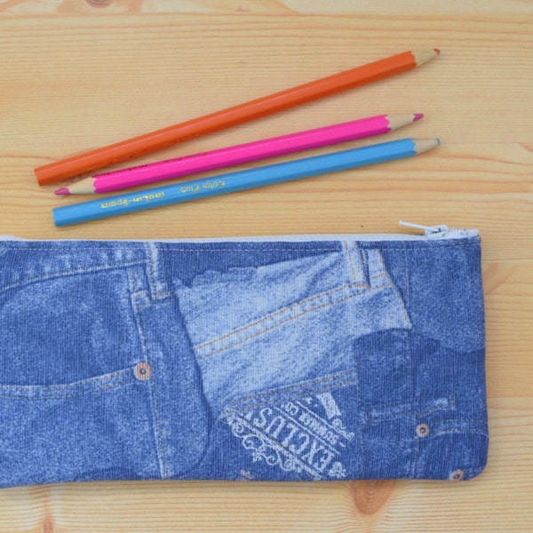 Denim Pencil Case - Etsy