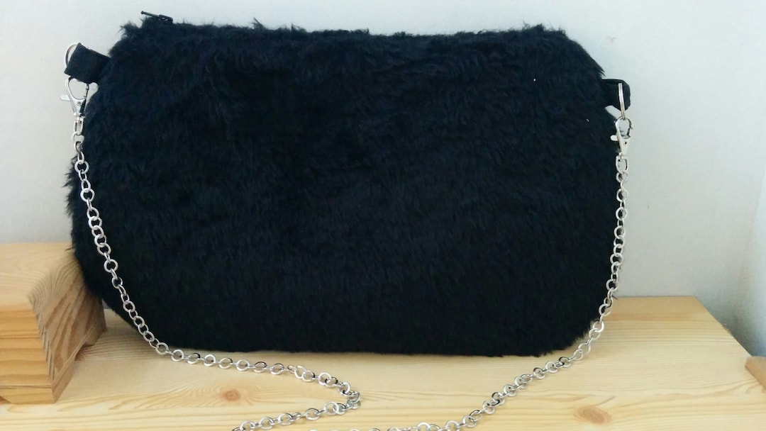 Bolso De Pelo, Bolso Peludo, Bolso Negro, Bolso De Peluche, Bolso De ...