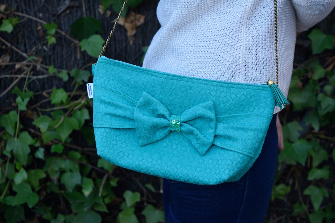 Bolso Turquesa,bolso Verde,bolso De Tela,bolso De Mano,bolso De Fiesta ...