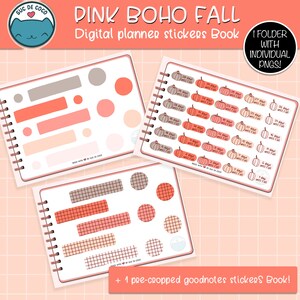PINK BOHO FALL Digital Stickers Book for Digital Planners - Etsy