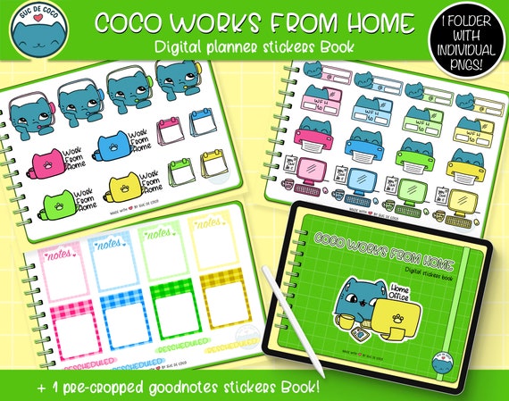 Coco WORKS FROM HOME Home Office Digital Sticker Book for - Etsy