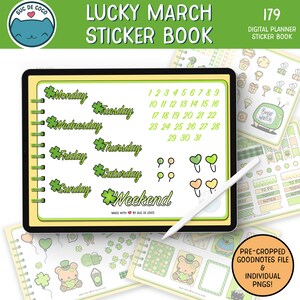 Lucky March DIGITAL STICKERS BOOK for Ipad Planners Goodnotes - Etsy