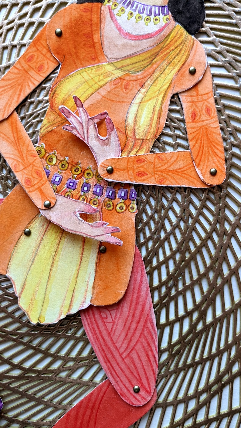 Digital Indian Woman Articulated Paper Doll - Movable Puppet, Paper Toy ...