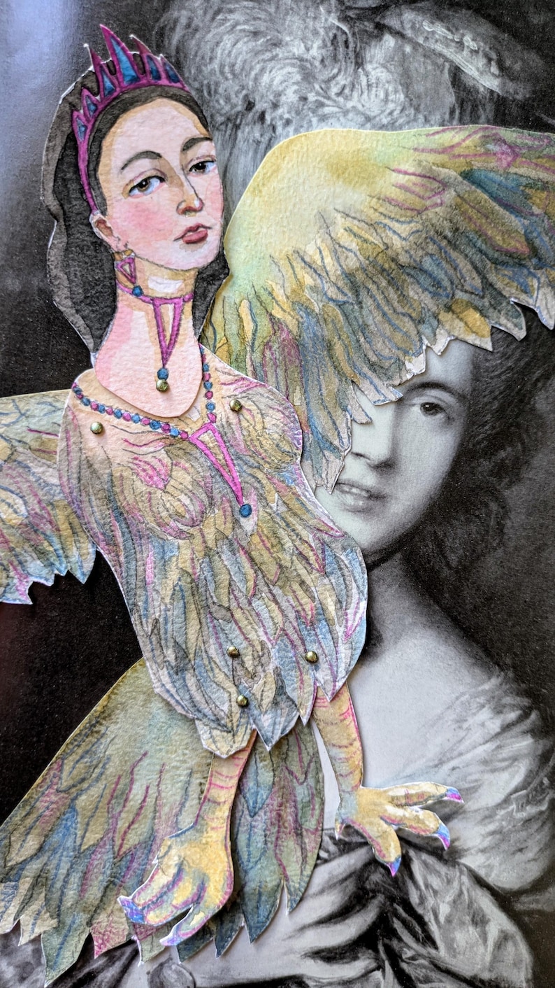 Paper Dolls Puppets Bird of Paradise Sirin - Do It Yourself - Etsy