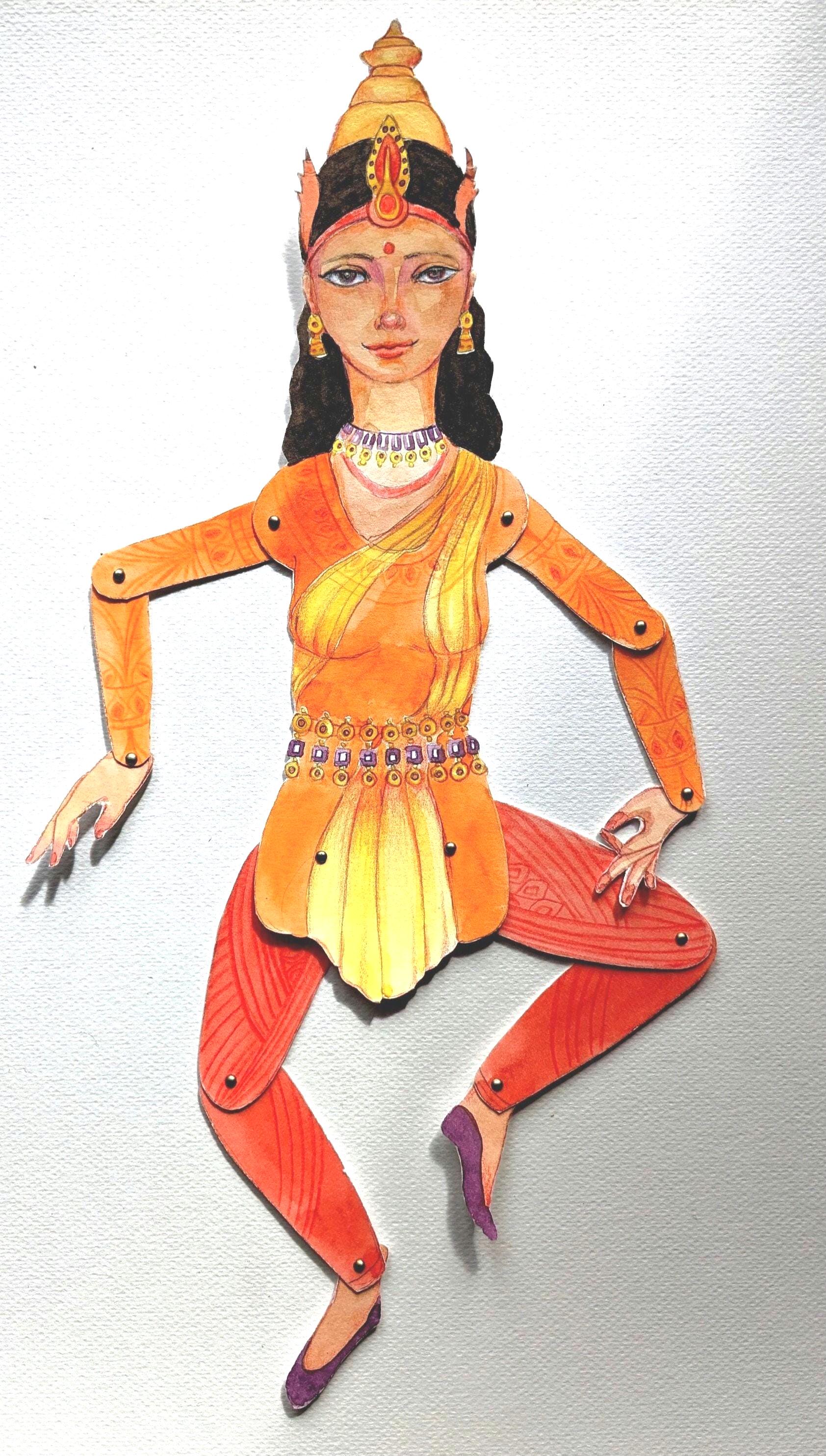 Paper Dolls Hindu Woman - Articulated Puppets, Do It Yourself, Happy ...