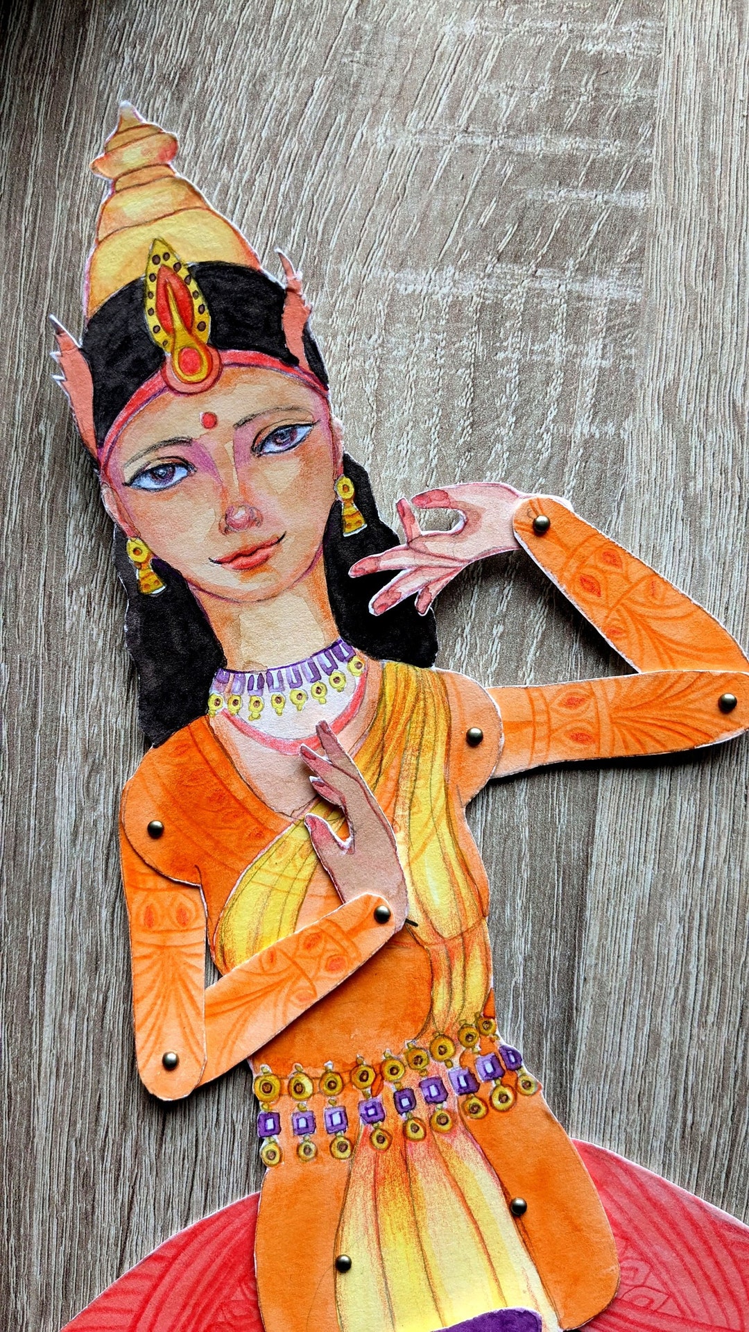 Articulated Indian Paper Doll, Paper Marionette, Jointed Puppet, by ...