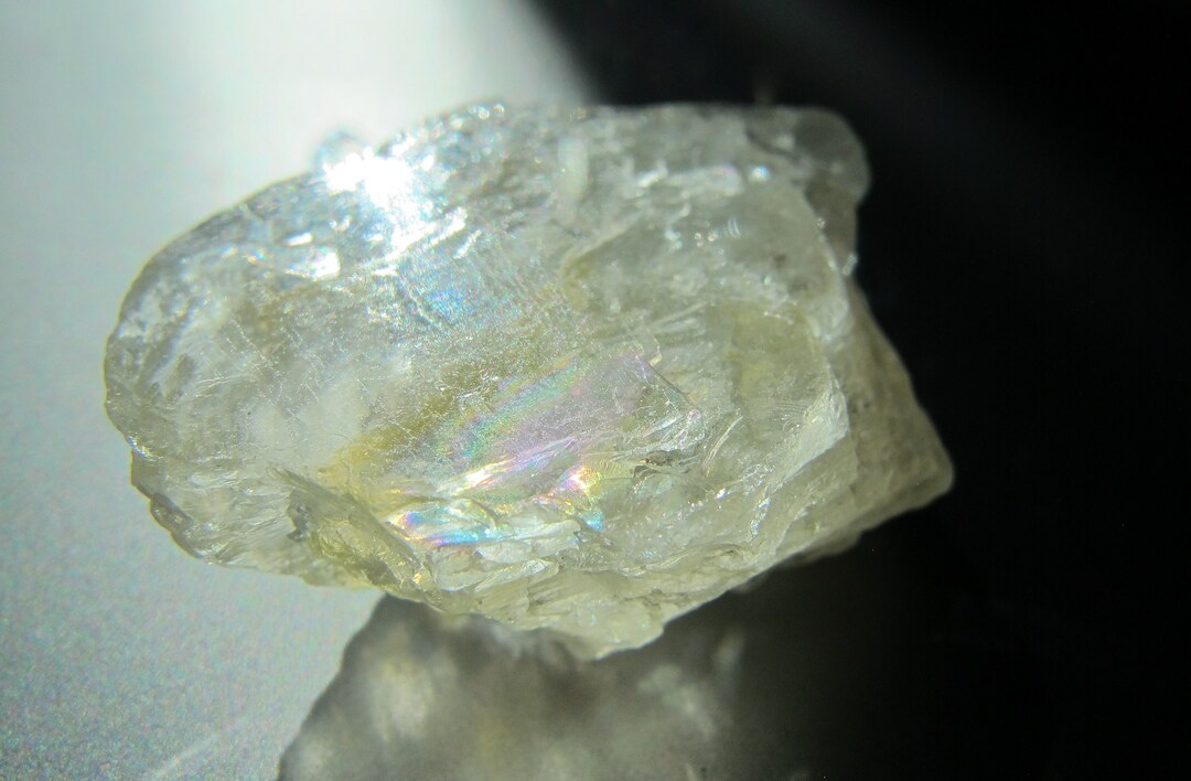Light Gem Mystic Rare Gemmy Clear and Yellow Petalite Crystal With ...