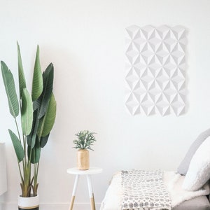 Modern White Geometric Wall Art Paper Wall Decor, Original Wall Art ...