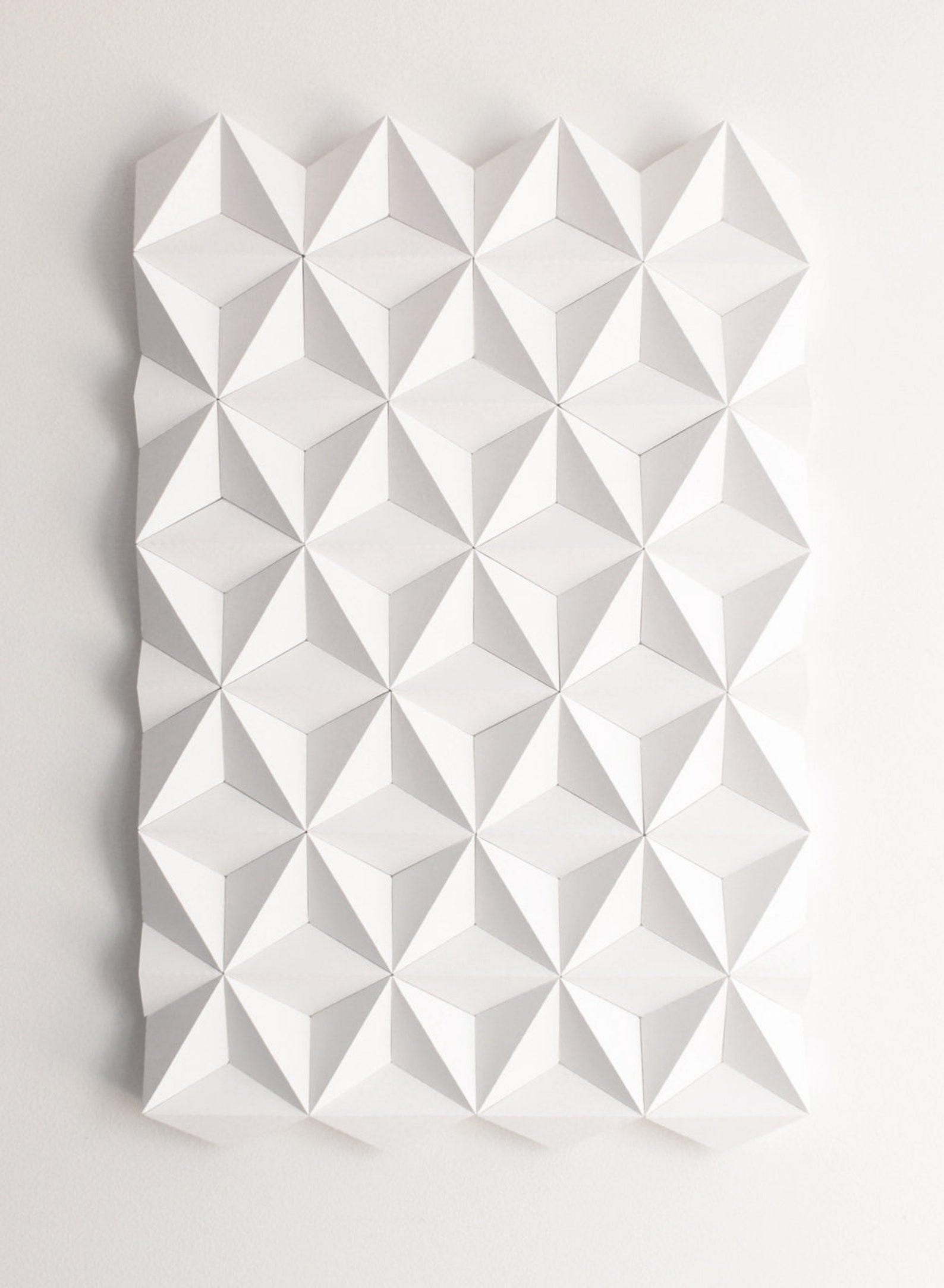 Modern White Geometric Wall Art Paper Wall Decor, Original Wall Art ...