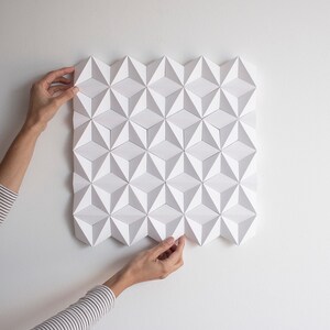Modern Geometric White Wall Art White Wall Decor, White Contemporary ...