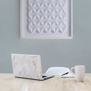 Modern Geometric White Wall Art White Wall Decor, White Contemporary ...