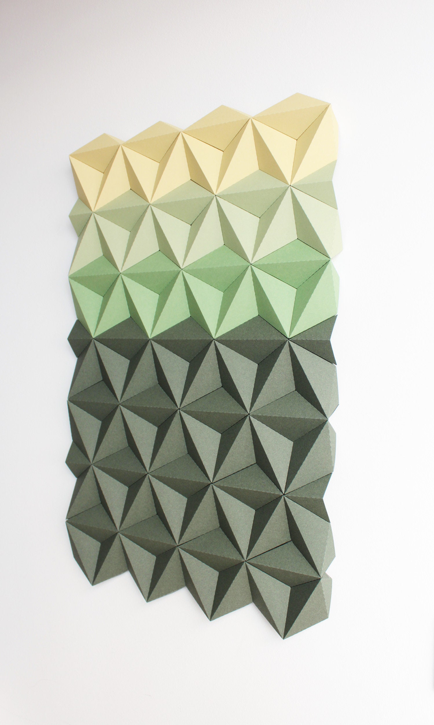 Green 3d Wall Panel Fashion Wall Decor Geometric Paper Art - Etsy