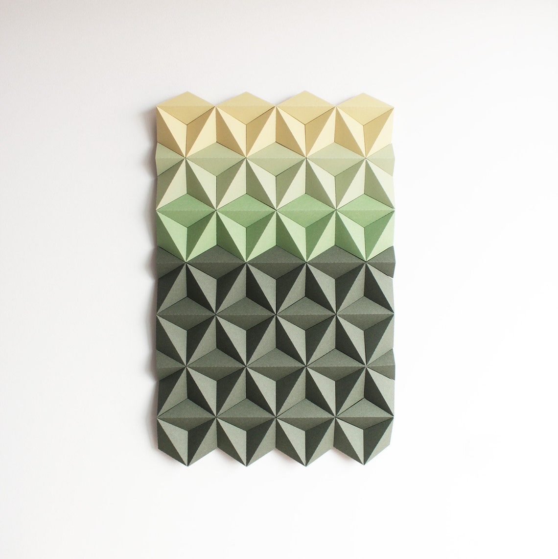 Green 3d Wall Panel Fashion Wall Decor Geometric Paper Art - Etsy