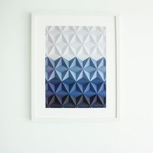 Printable Blue Geometric Wall Art Blue and White Art Print - Etsy