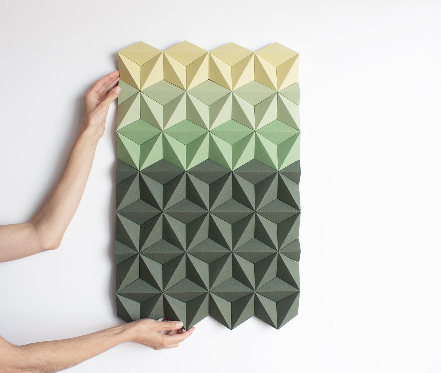 Green 3d Wall Panel Fashion Wall Decor Geometric Paper Art - Etsy