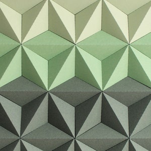 Green 3d Wall Panel Fashion Wall Decor Geometric Paper Art - Etsy