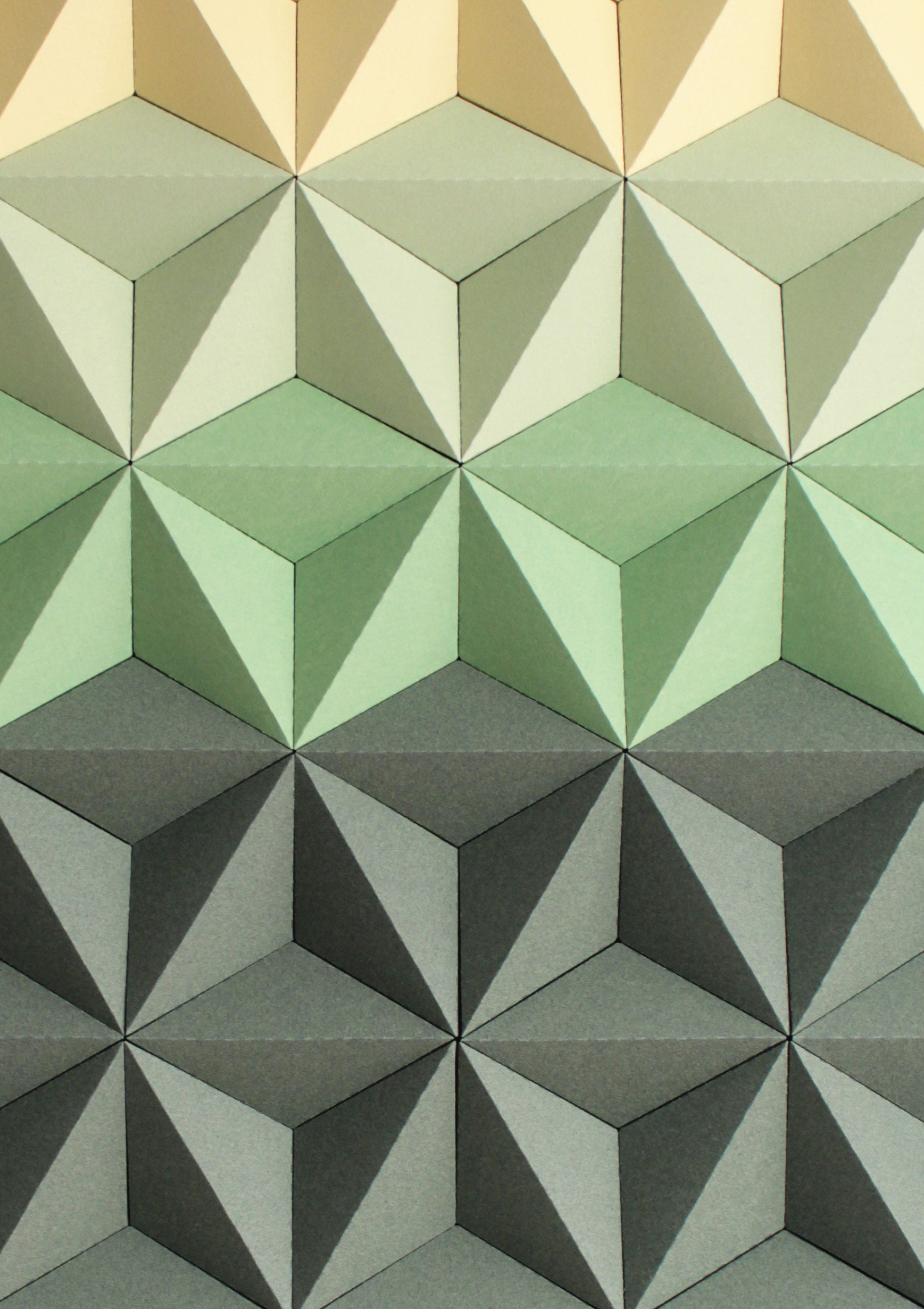 Green 3d Wall Panel Fashion Wall Decor Geometric Paper Art - Etsy