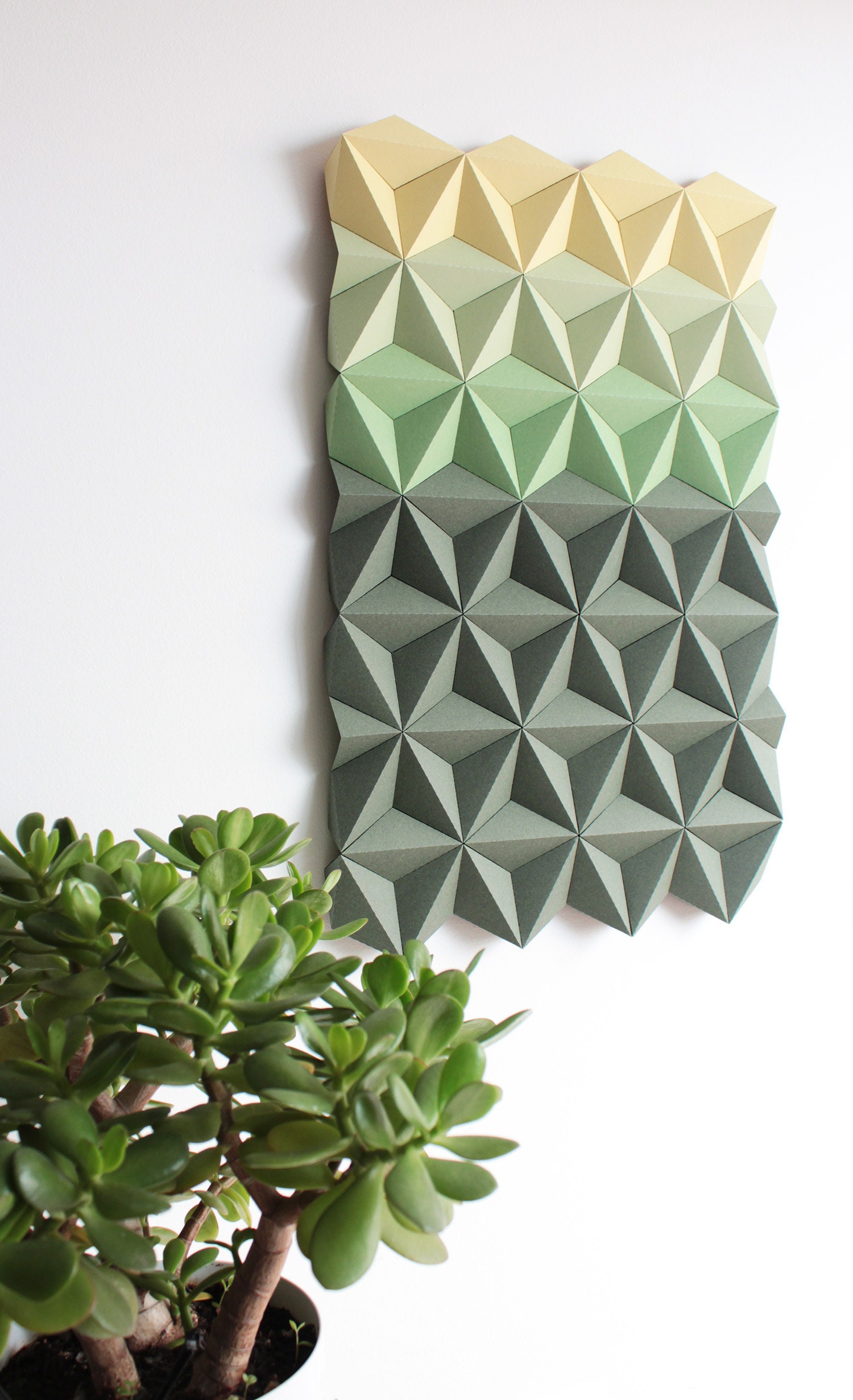 Green 3d Wall Panel Fashion Wall Decor Geometric Paper Art - Etsy