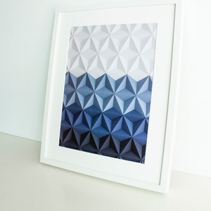 Printable Blue Geometric Wall Art Blue and White Art Print - Etsy