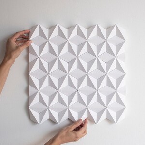 Modern Geometric White Wall Art White Wall Decor, White Contemporary ...