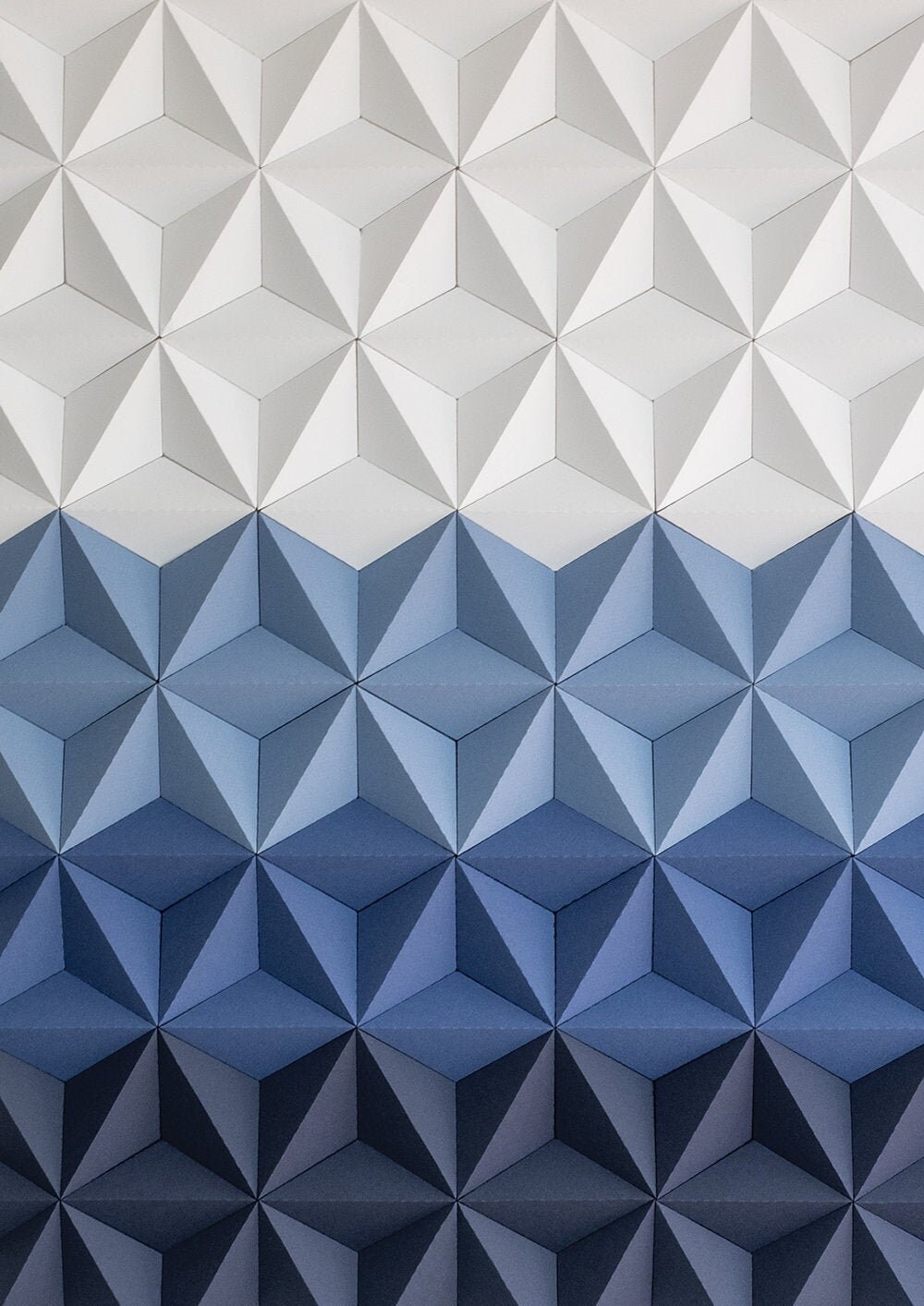 Printable Blue Geometric Wall Art Blue and White Art Print - Etsy