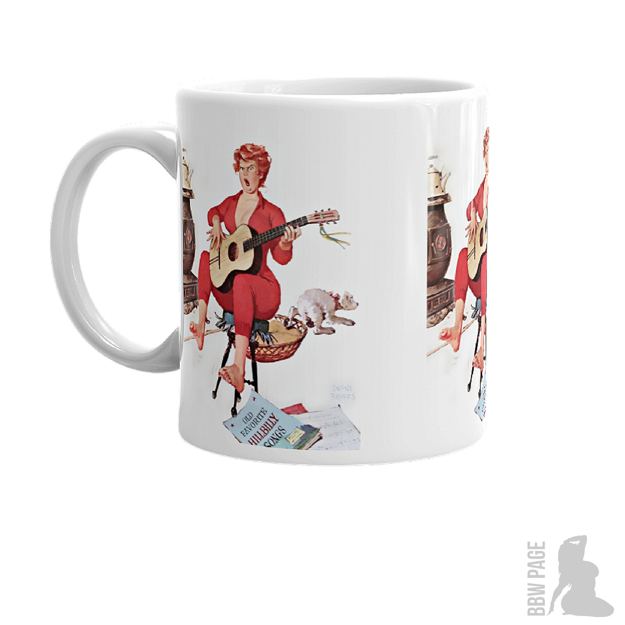 Hilda Mug vintage Pinup Calendar Girlduane Bryers Art - Etsy