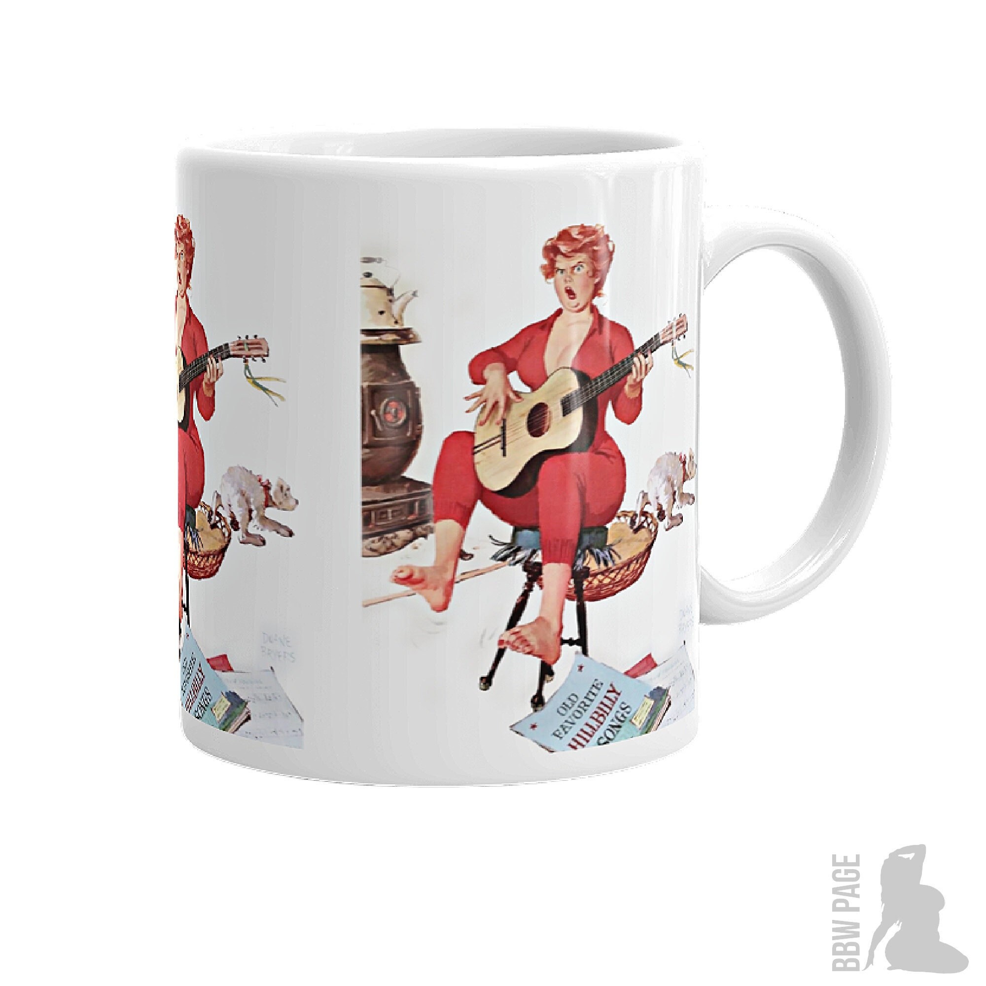 Hilda Mug vintage Pinup Calendar Girlduane Bryers Art - Etsy