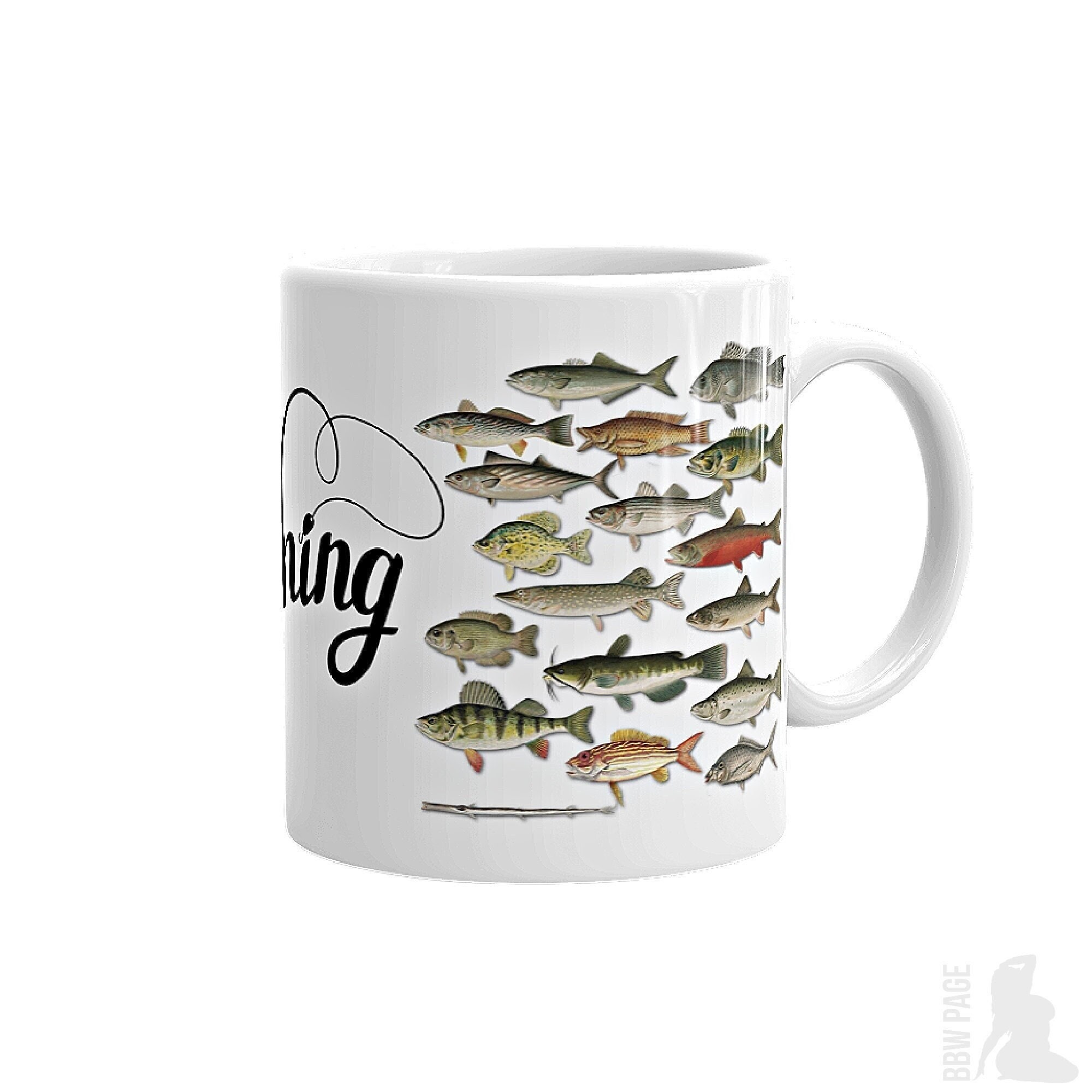 Fish Mug Fisherman Gift Angler Fishing Mug Hooked on Fishing Present - Etsy