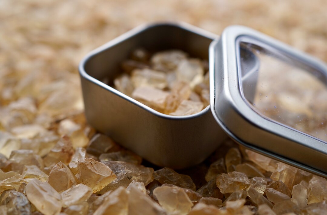 Tin of Raw Oregon Sunstone | 60 Grams of Rough Sunstone in Tin With Lid ...