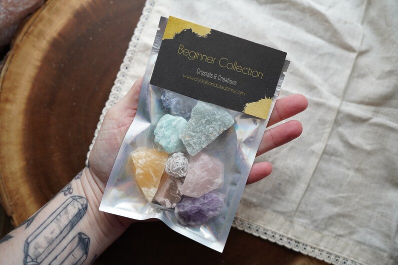 Beginner Crystal Set Starter Kit With 8 Raw Natural Crystals Etsy