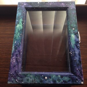 Galaxy Box With Glass Windows - Hand Painted Iridescent Galaxy Treasure ...