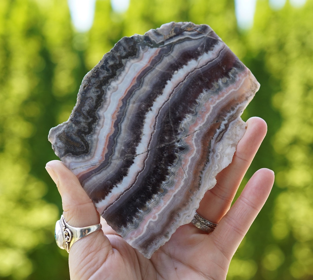 Rough Durango Amethyst Lace Agate Slice Mineral Slab Stones and Rocks ...