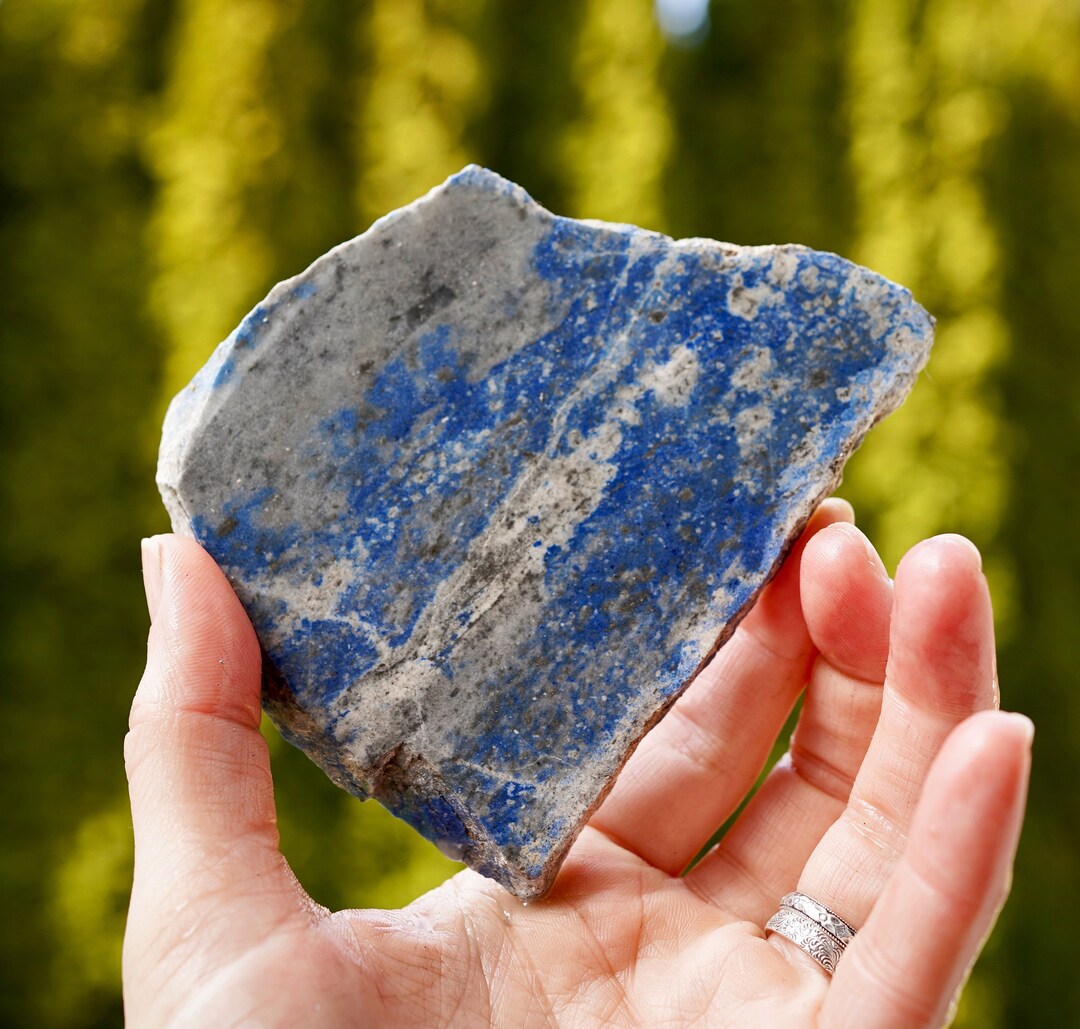 Raw Lapis Lazuli Slice | Mineral Slab | Stones and Rocks for Cabbing ...