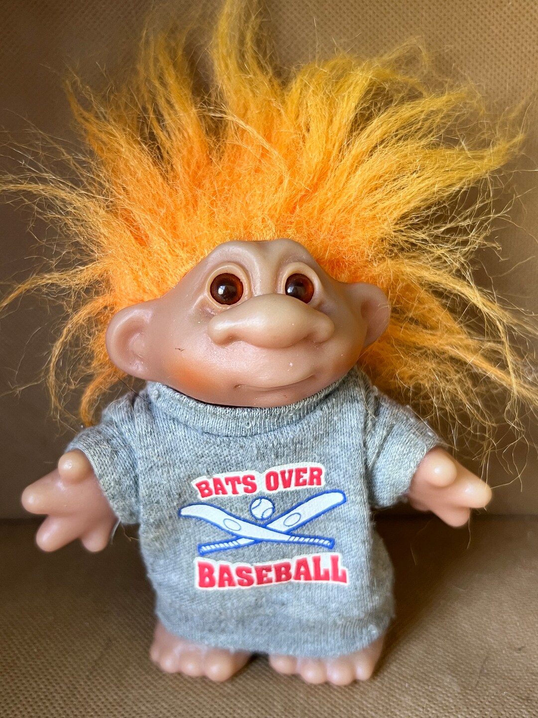 Dam 1986 Bats Over Baseball Orange Hair Troll Doll 5 Inch - Etsy