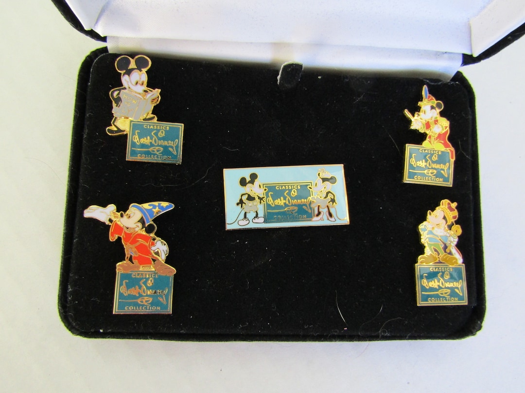 Walt Disney Collector Pin Set/5 Character Pins With Push Back - Etsy