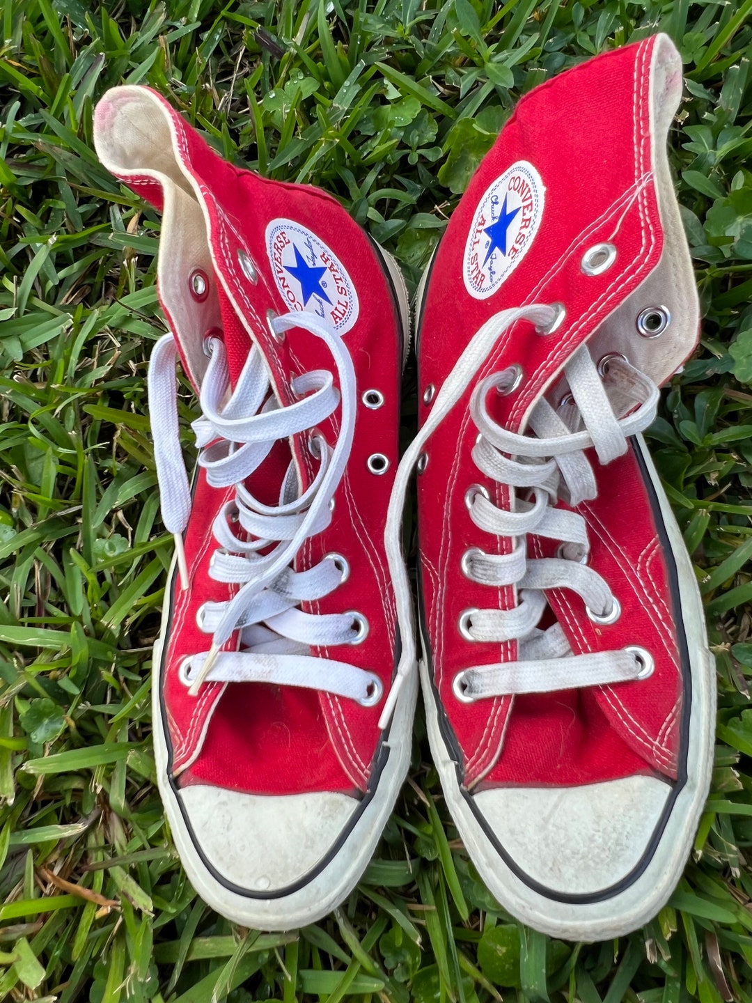Chuck Taylor Converse Red Hightop Sneakers-size 7 Mens-made in U.s.a ...