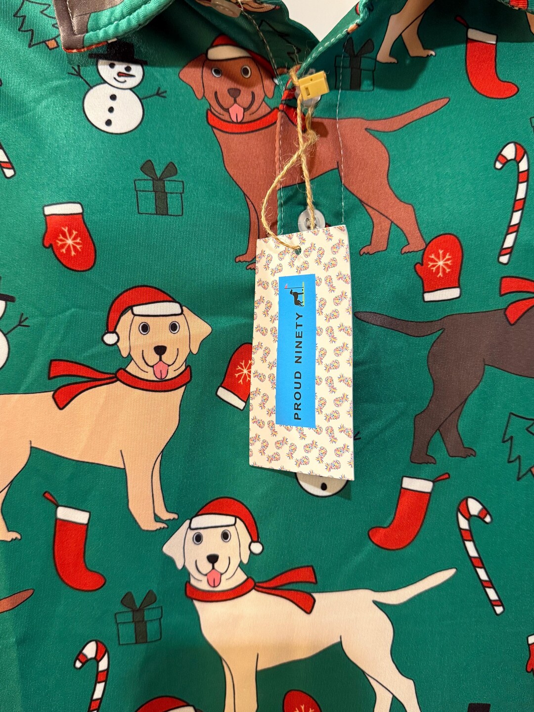 Christmas Polo Shirt-santa Dogs Snowmen Etc. Sz Lg With Tag - Etsy
