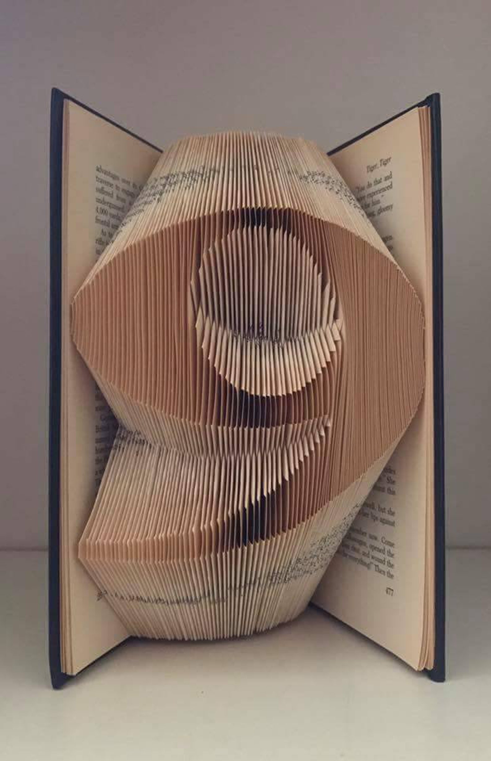 Individual numbers 1-99 folded book art. Perfect birthday gift | Etsy